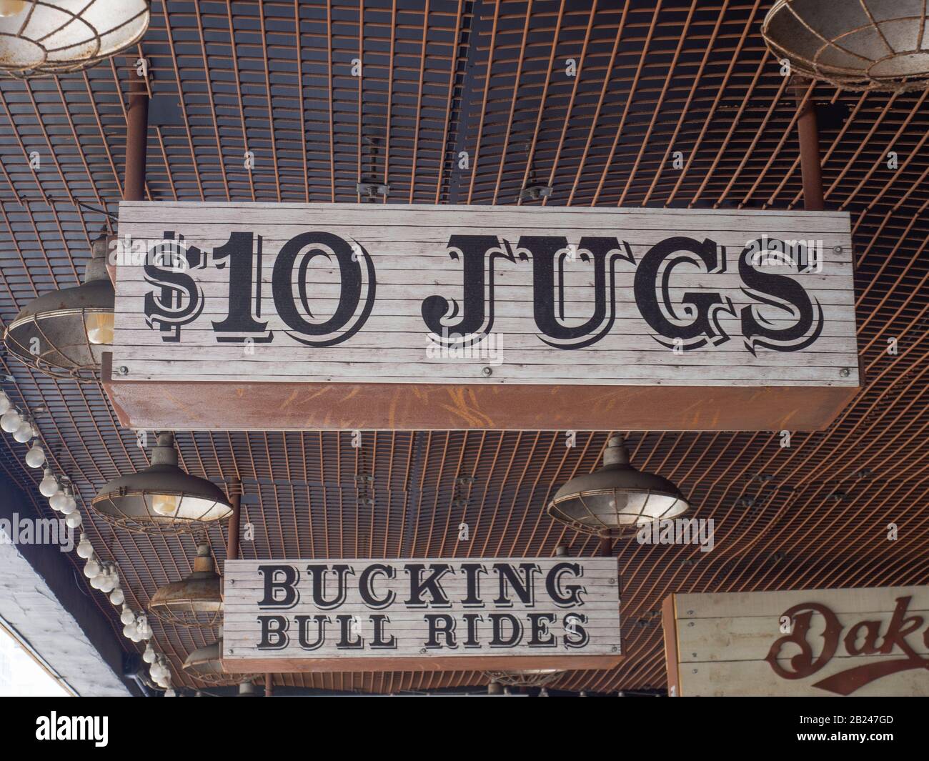 Ten Dollar Jugs Sign For A Bar Stock Photo - Alamy