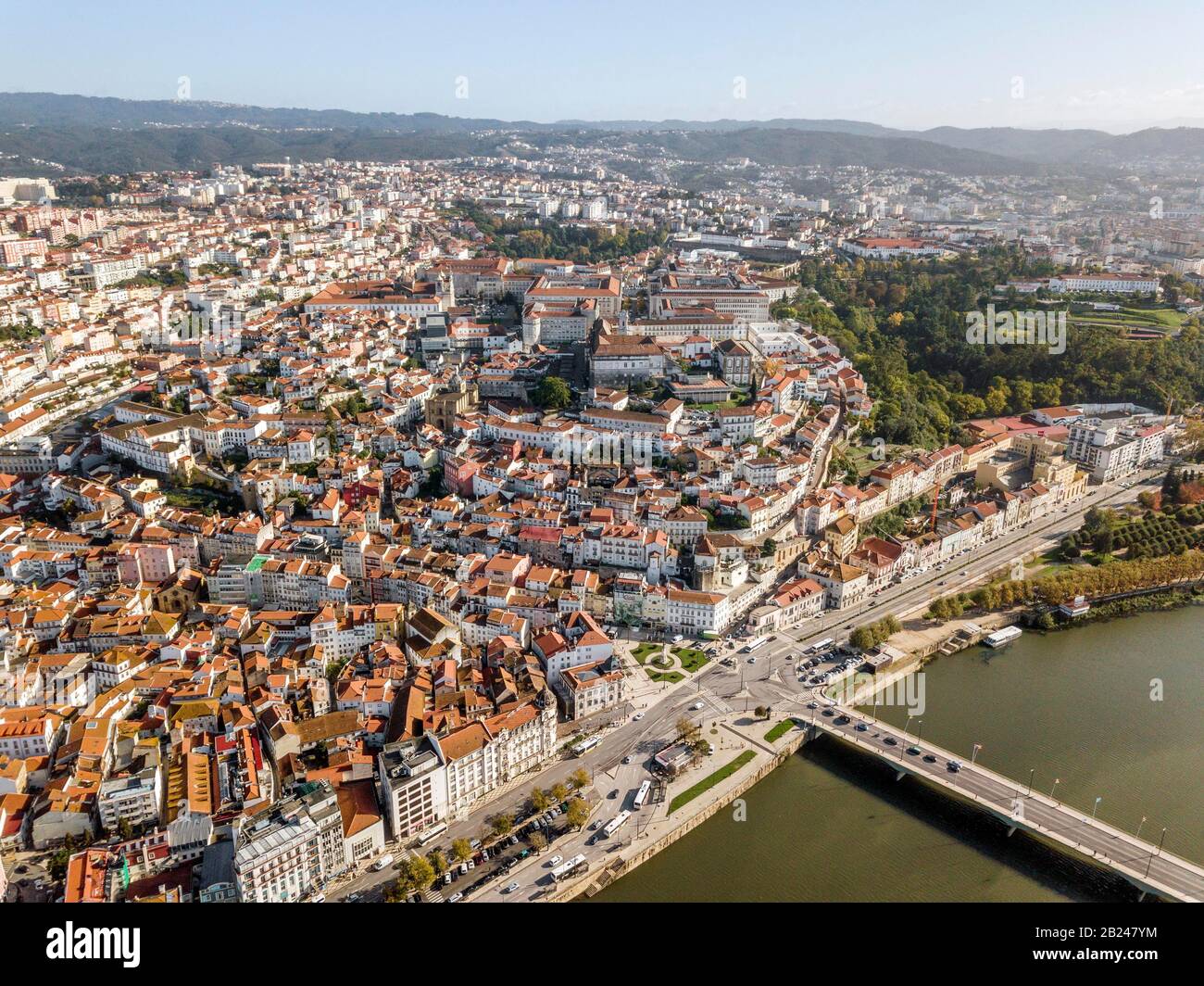 Aerial view, city center of historic Coimbra, Portugal Stock Photo - Alamy