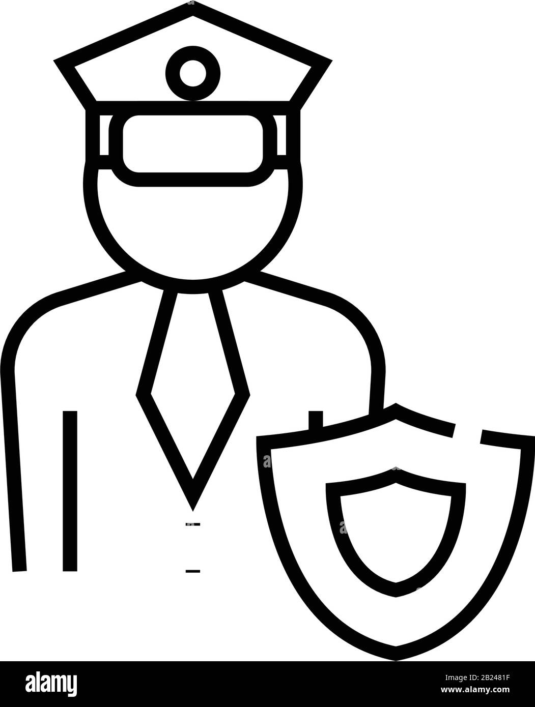 Protection line icon, concept sign, outline vector illustration, linear ...