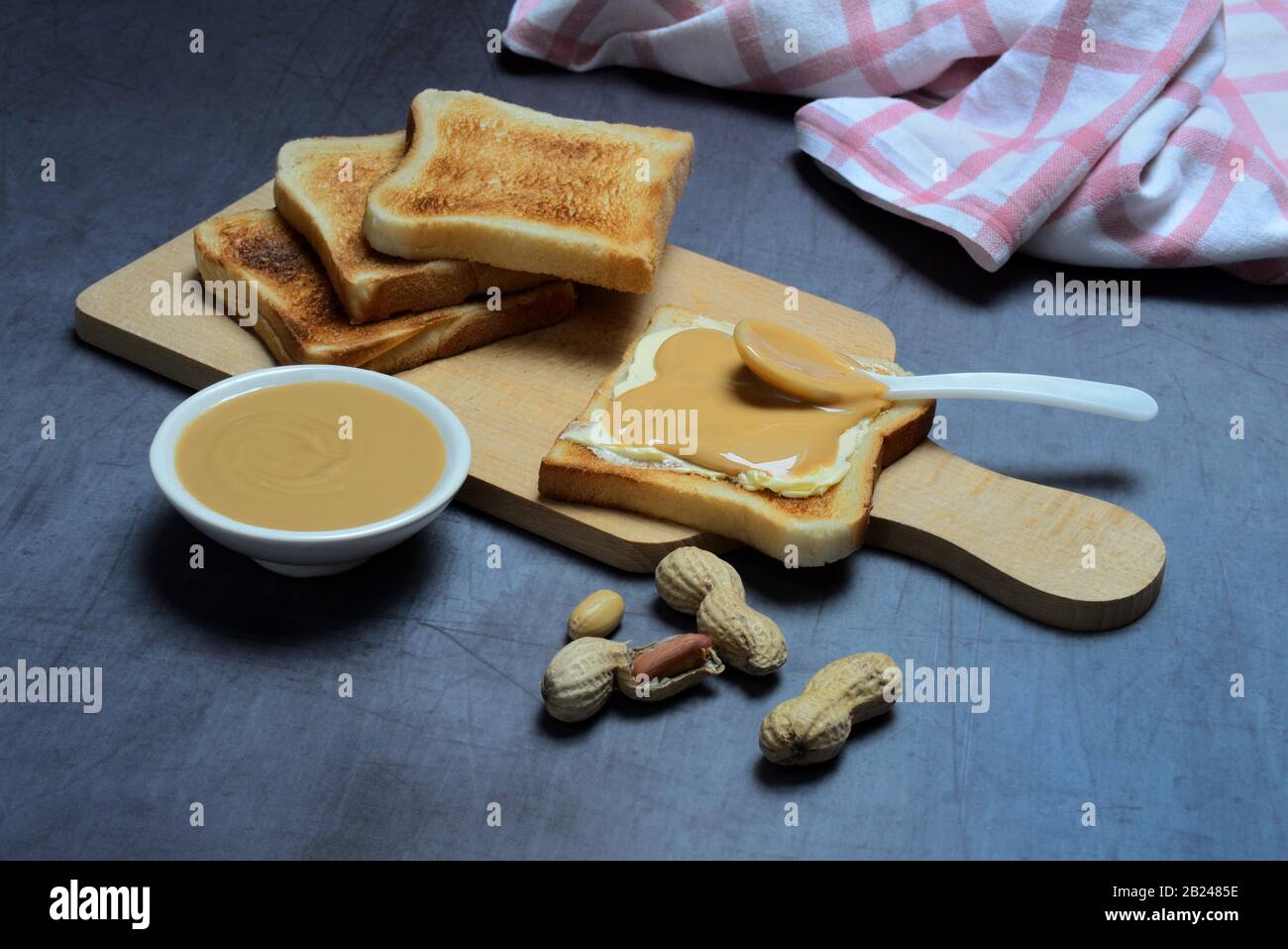 Peanut puree on toast hi-res stock photography and images - Alamy