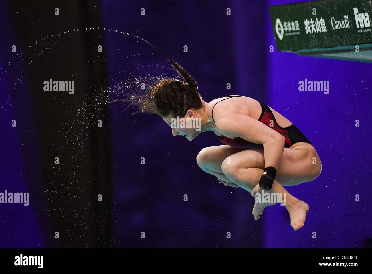 Montreal, Quebec, Canada. February 29, 2020: Caeli McKay (CAN) dives ...