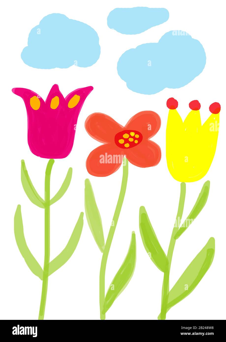 Colorful flower drawing hi-res stock photography and images - Alamy