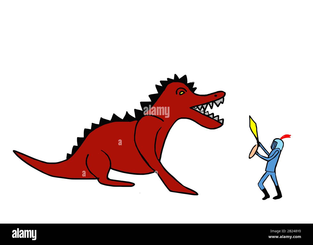 Dragon fight illustration hi-res stock photography and images - Alamy