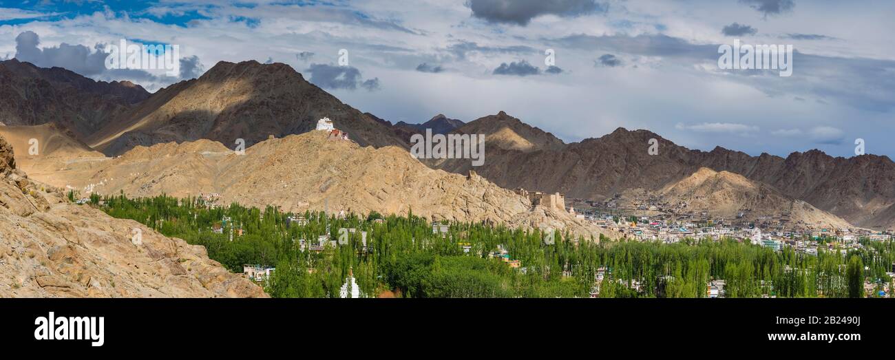 Namgyal Tsemo Gompa Monastery on Tsenmo Hill, a viewpoint over Leh ...