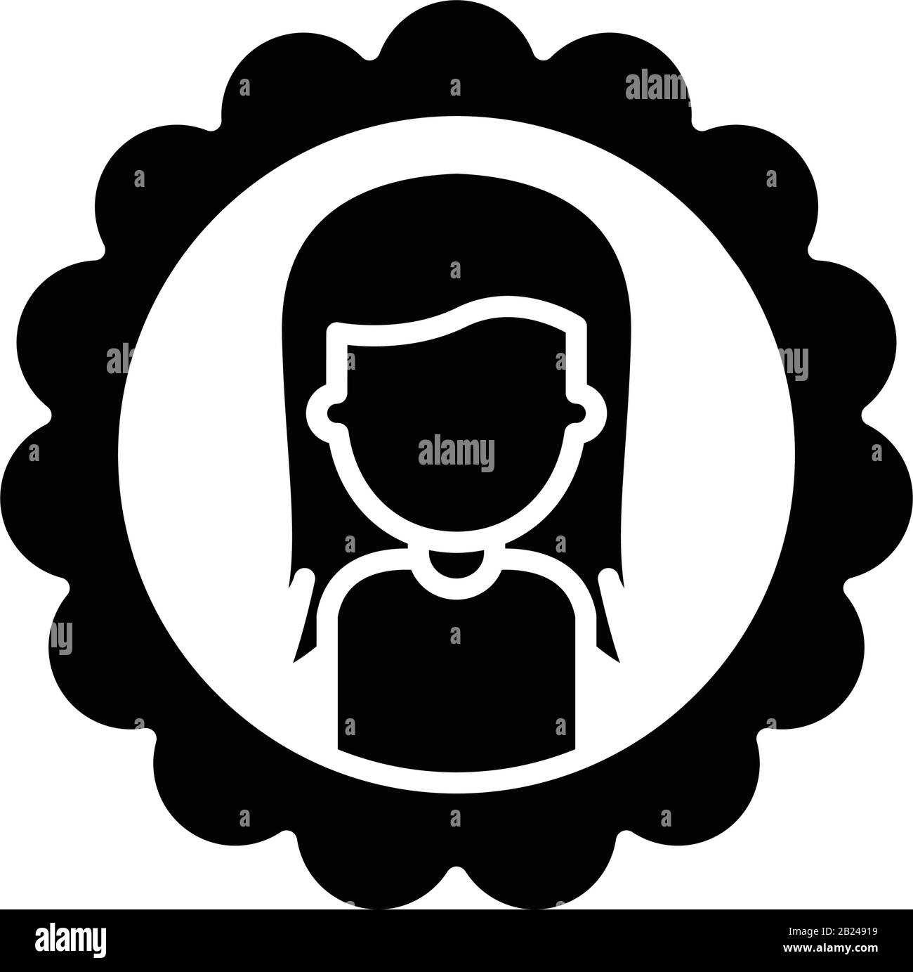 Girl black icon, concept illustration, vector flat symbol, glyph sign ...