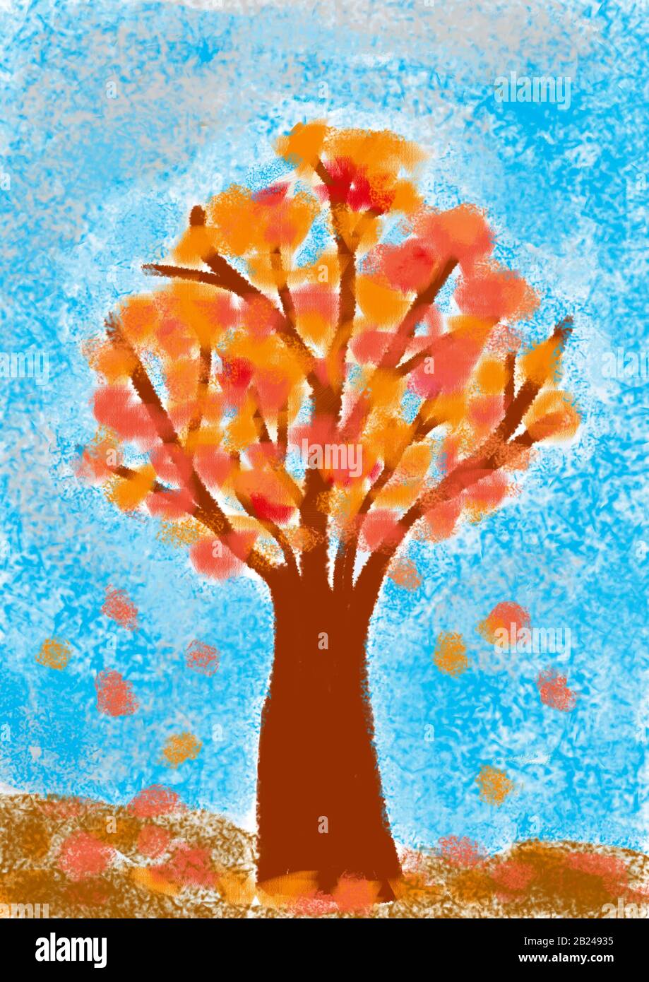 Autumn Tree Drawing For Kids