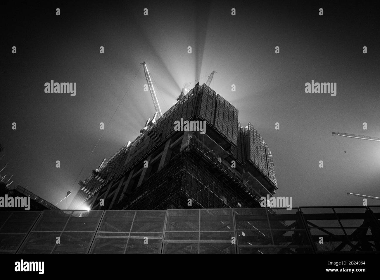 Construction of new high rise building at the port of chongqing Black ...