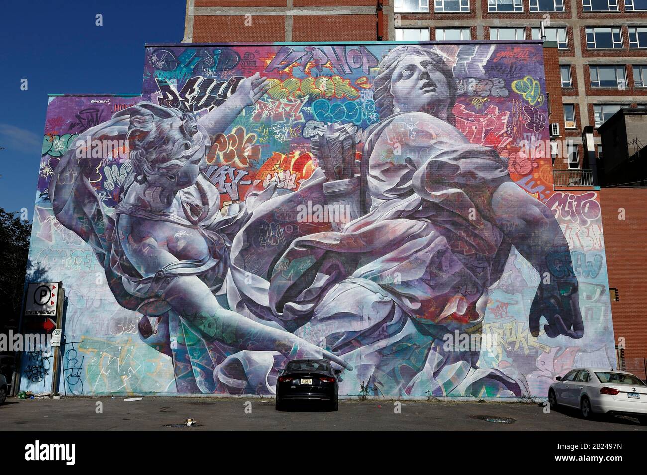 Wall painting, Montreal, Quebec Province, Canada Stock Photo - Alamy