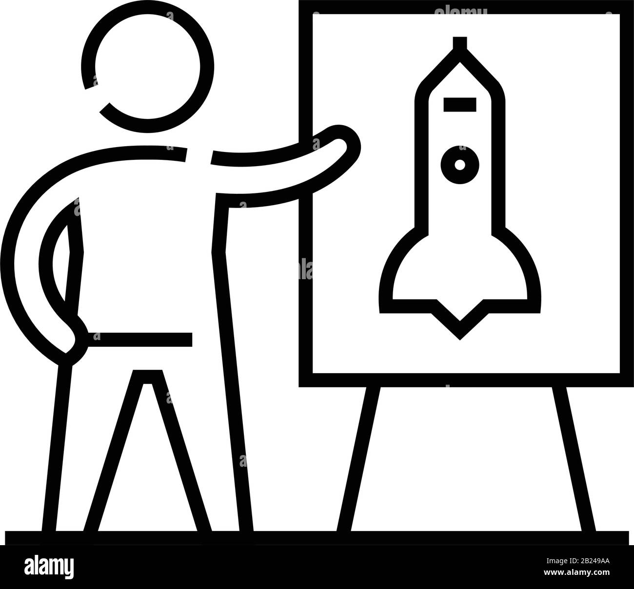 Program presentation line icon, concept sign, outline vector ...