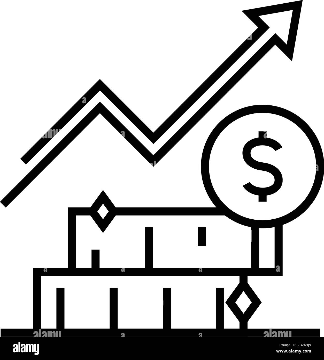 Profit changes line icon, concept sign, outline vector illustration ...