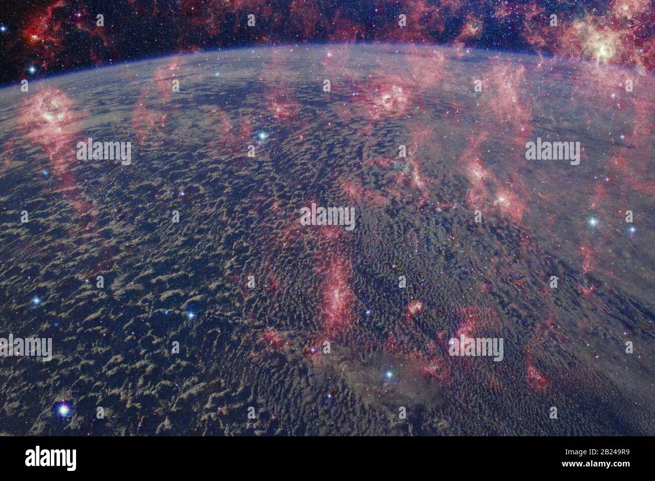 Colors of Earth. Our planet from orbit. Cosmic landscape. Elements of ...