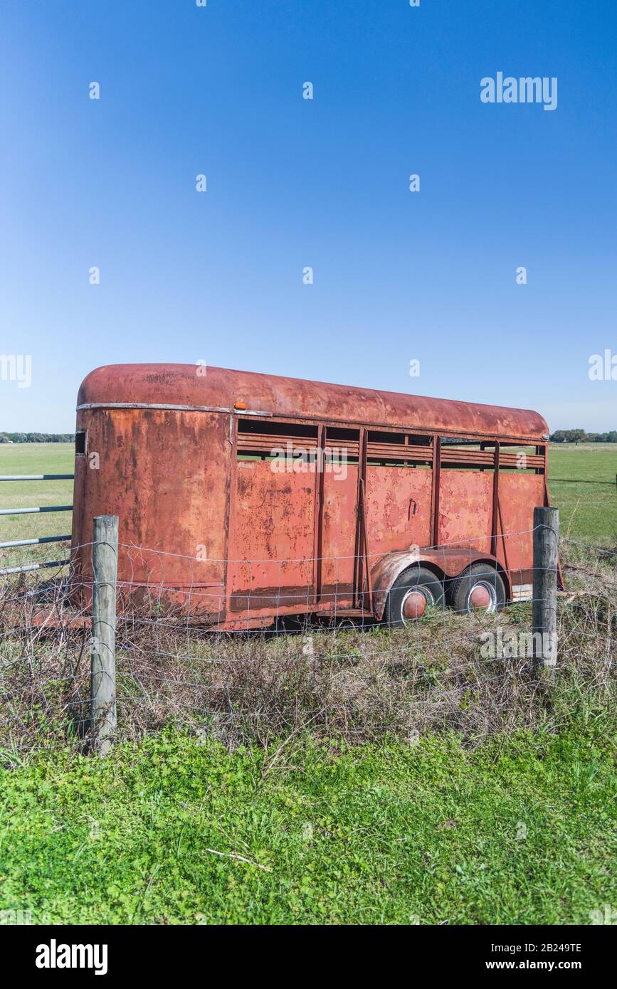 Rusted cattle transport trailer hi-res stock photography and images - Alamy