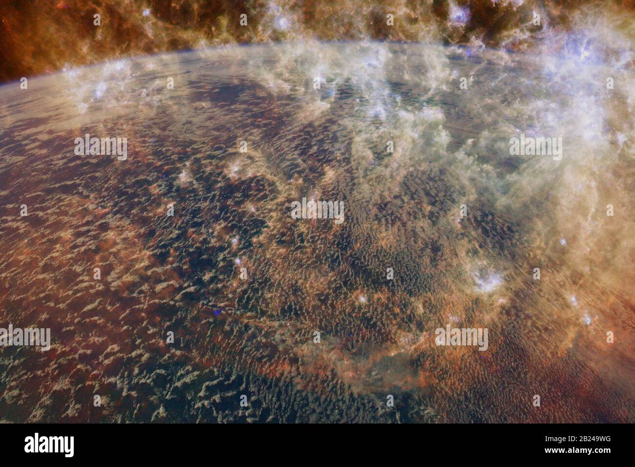 Colors of Earth. Our planet from orbit. Cosmic landscape. Elements of ...