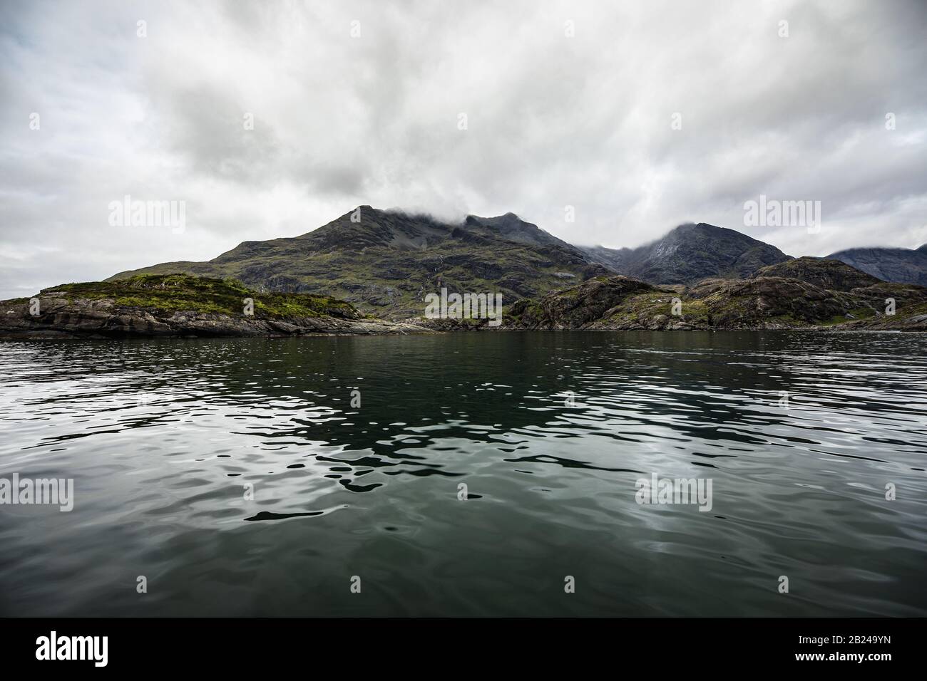 Beautiful scenic landscape of Scotland nature and view to Misty island ...