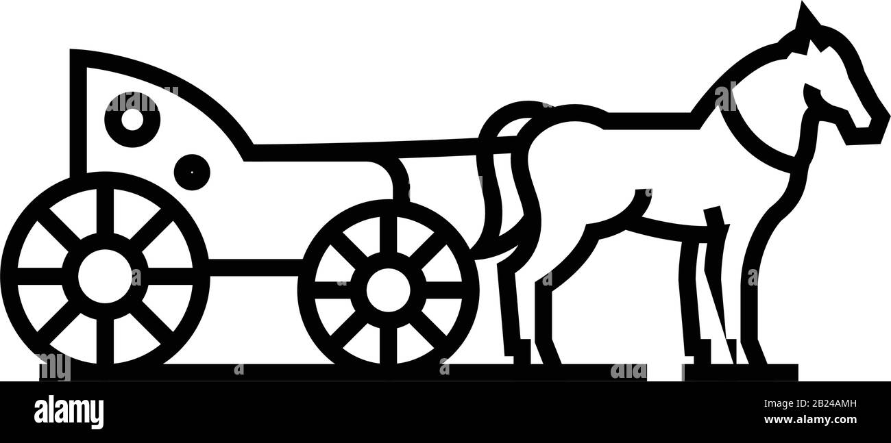 Phaeton line icon, concept sign, outline vector illustration, linear ...