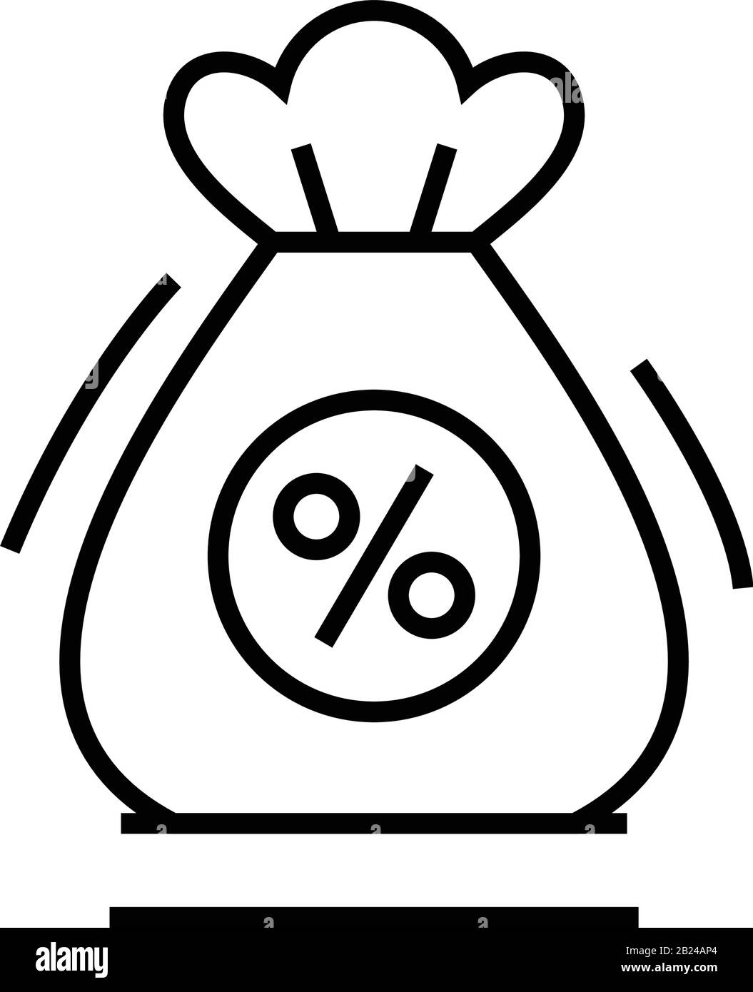 Profits bag line icon, concept sign, outline vector illustration ...