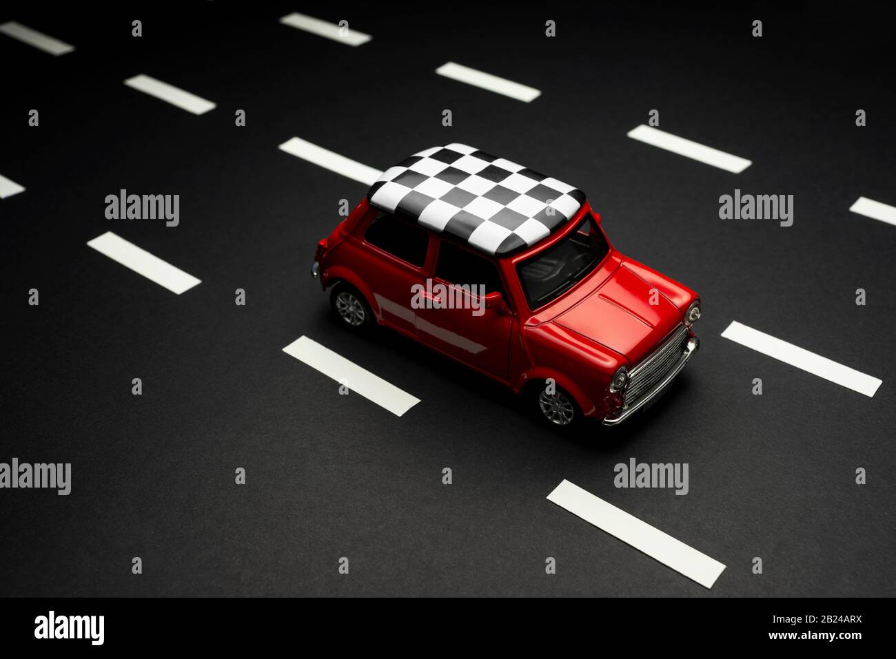 Izmir, Turkey - July 28, 2019. Upper and front view of a red Mini ...