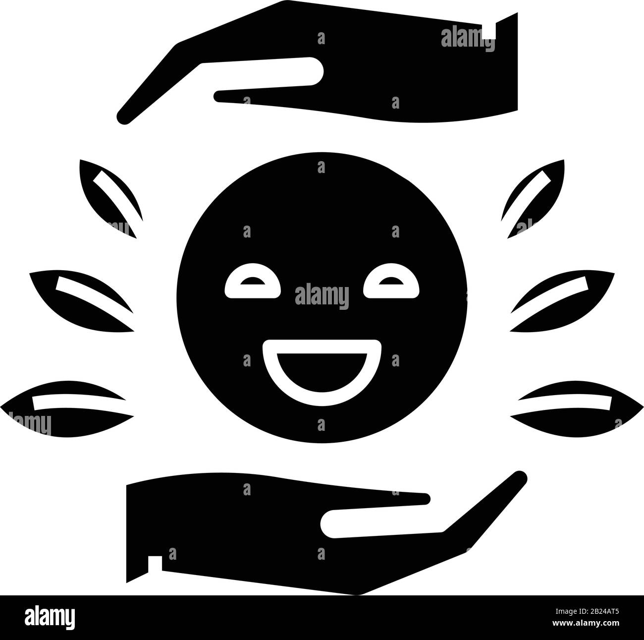 Friendly atmosphere black icon, concept illustration, vector flat ...