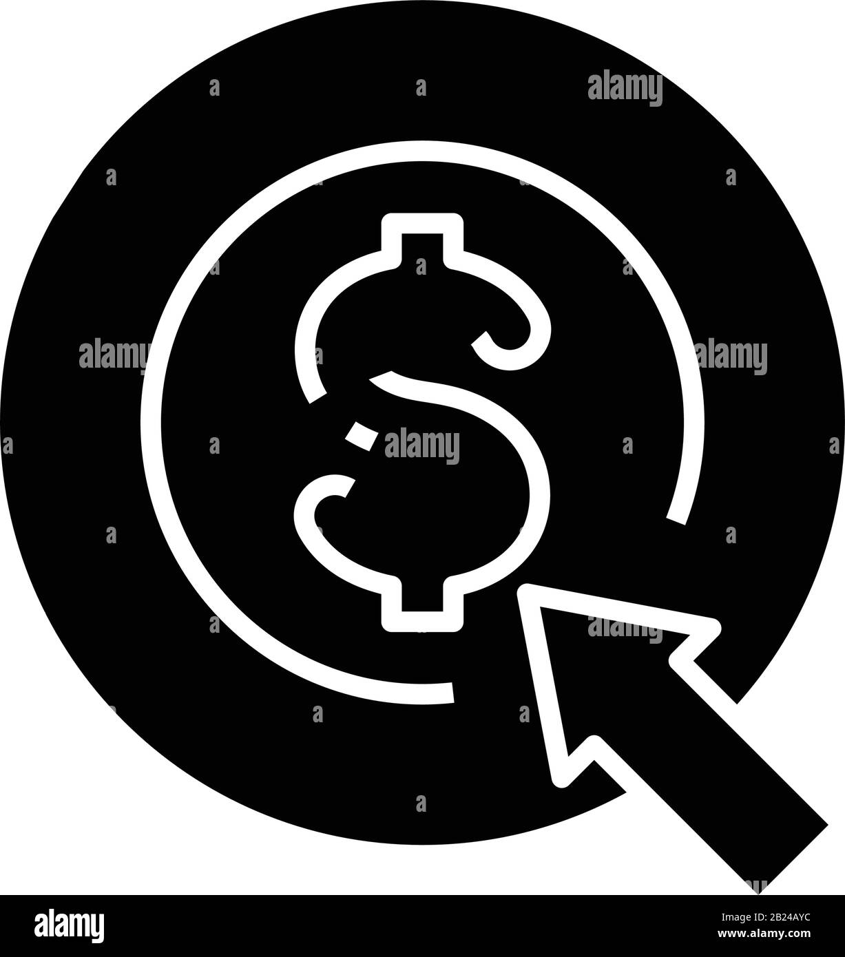 Financial purpose black icon, concept illustration, vector flat symbol ...
