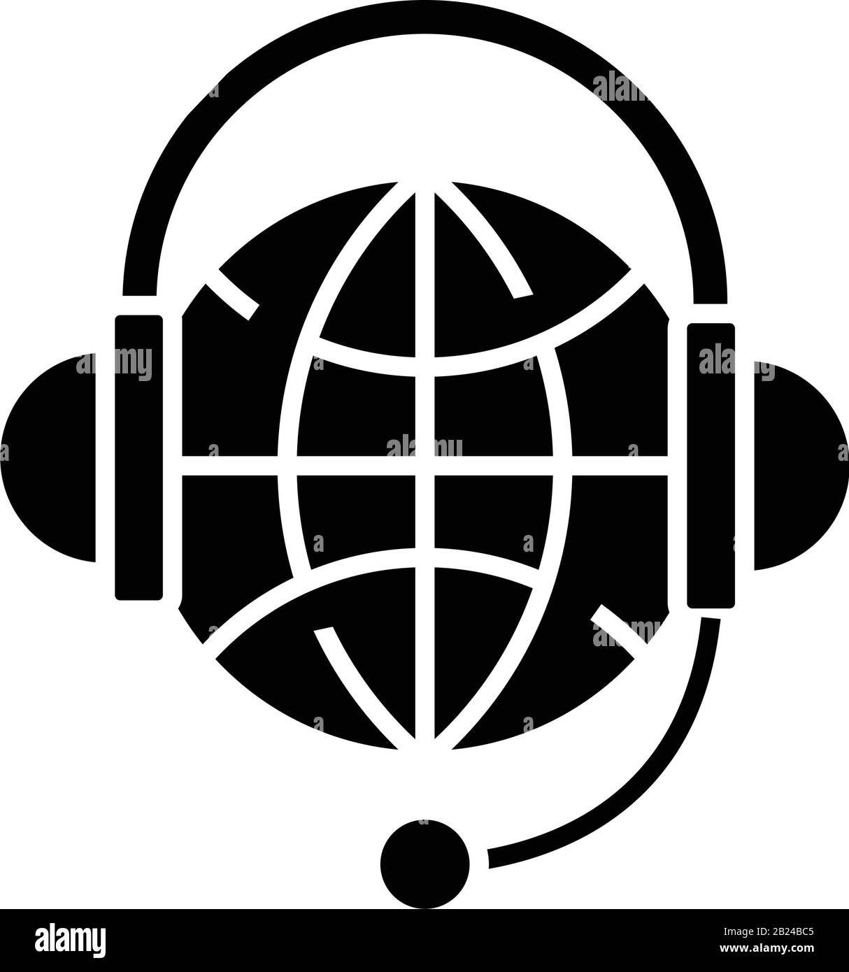 Global connection black icon, concept illustration, vector flat symbol ...