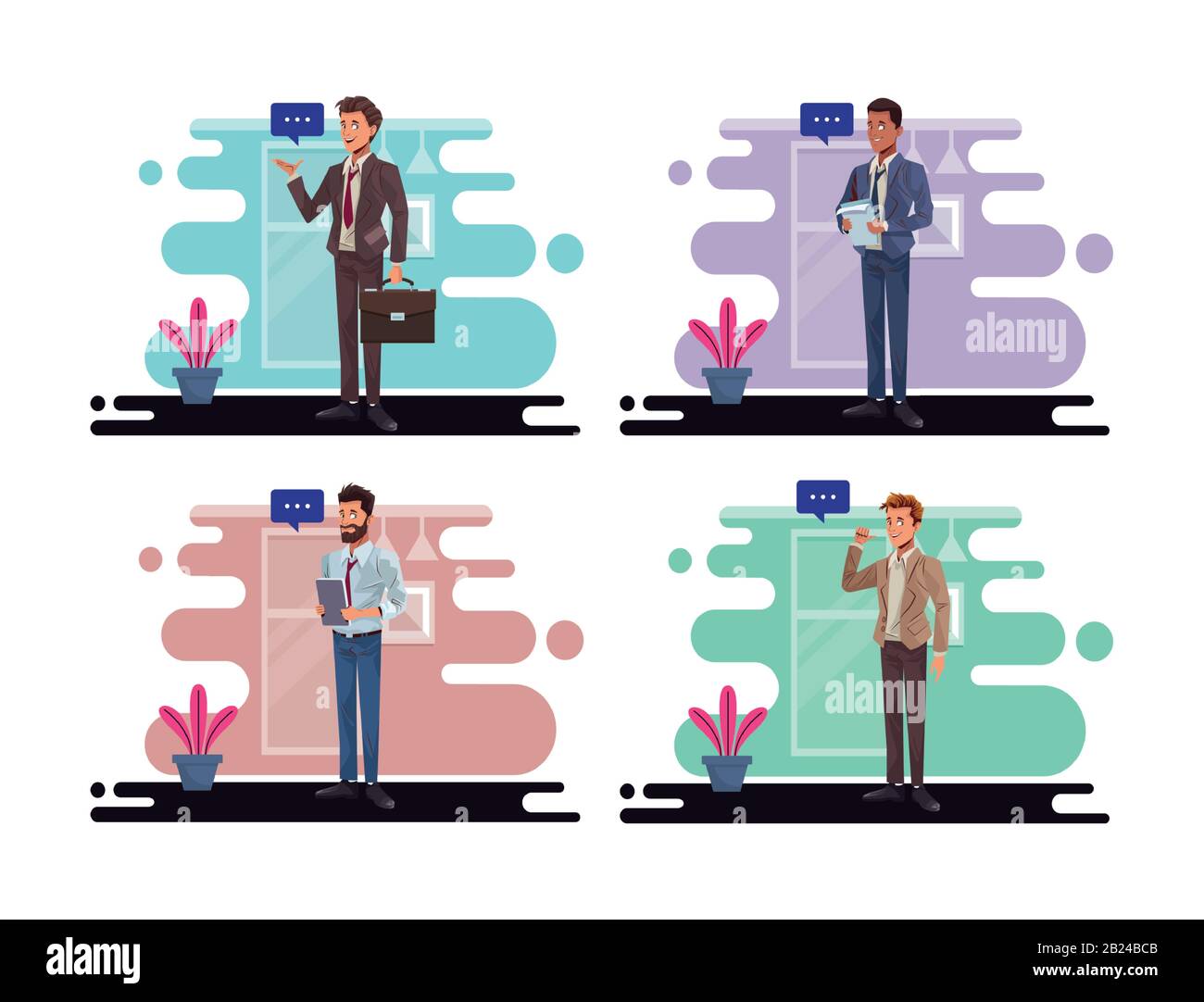 young businessmen talking workers characters Stock Vector Image & Art ...