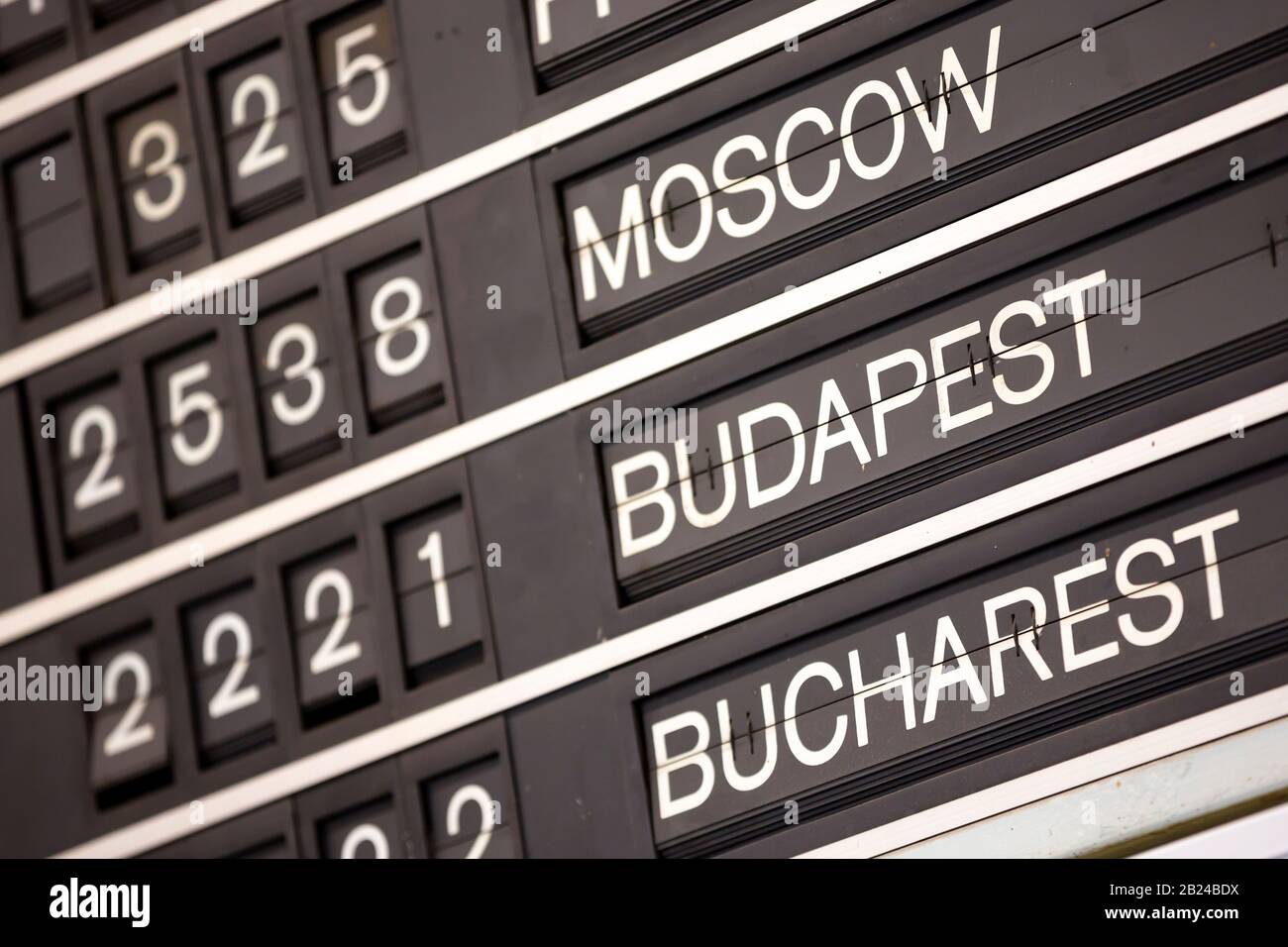 Old flight information display system. Split-flap (or just flap ...