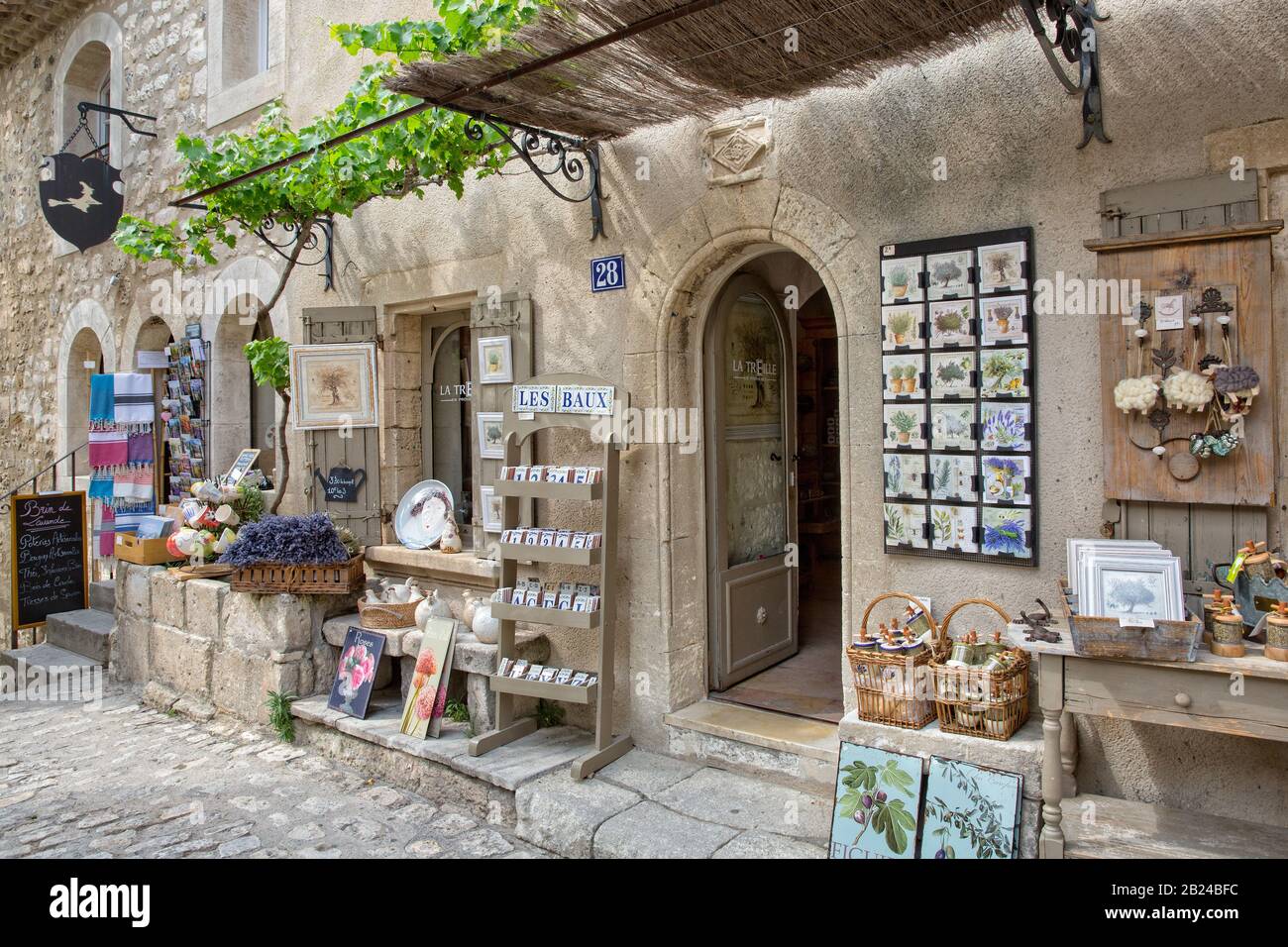 Les Baux-de-Provence,Provence, France - Jun 05 2017:Gift shop with ...