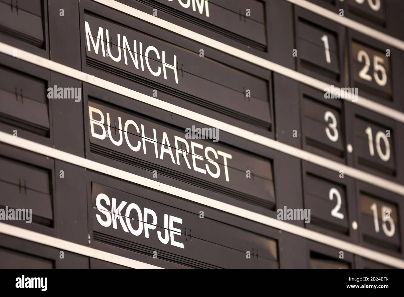 Old flight information display system. Split-flap (or just flap ...