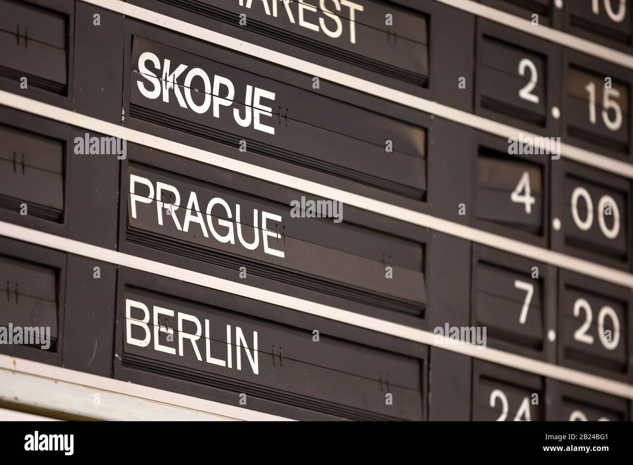 Old flight information display system. Split-flap (or just flap ...