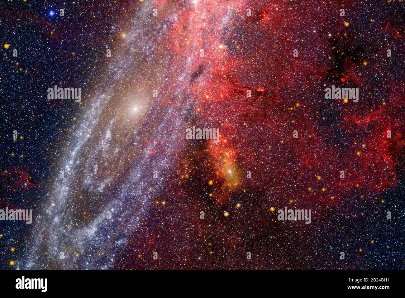 Nebulae and stars in outer space, glowing mysterious universe. Elements ...