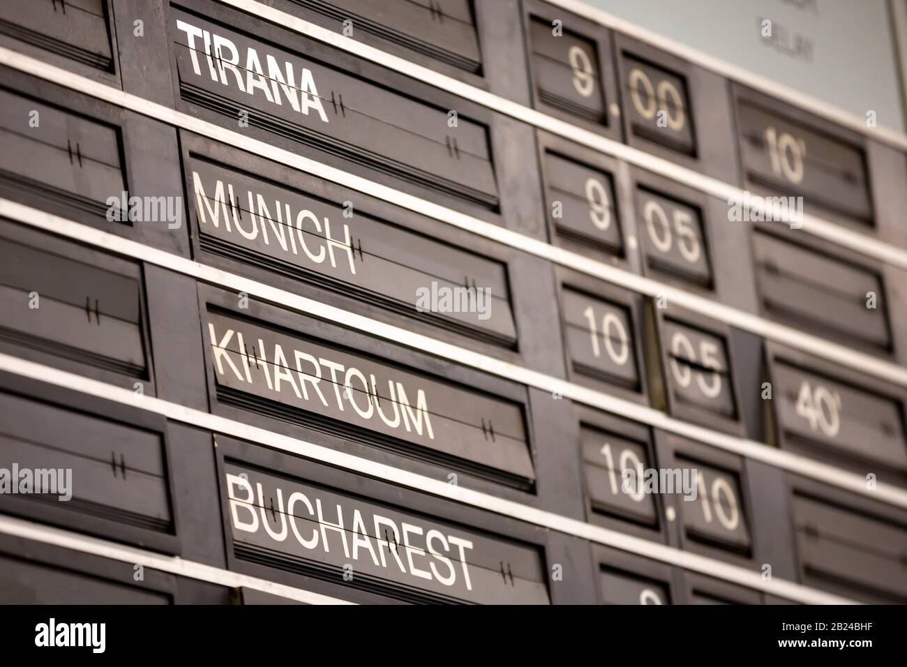 Old flight information display system. Split-flap (or just flap ...