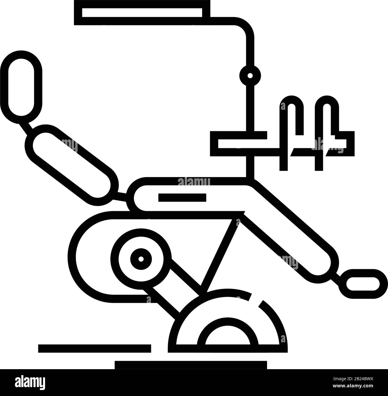 Patients chair line icon, concept sign, outline vector illustration ...