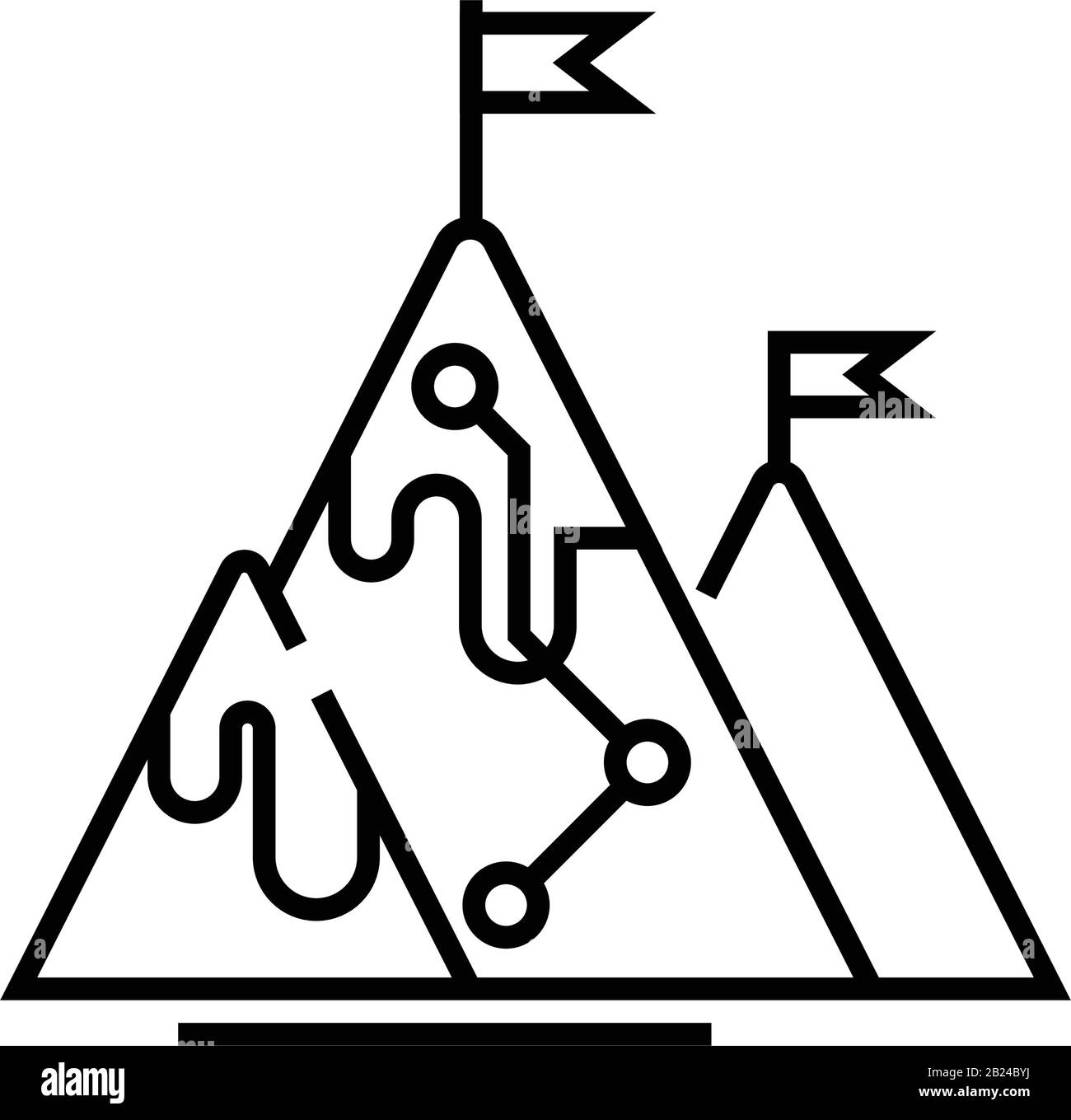 Peak line icon, concept sign, outline vector illustration, linear ...