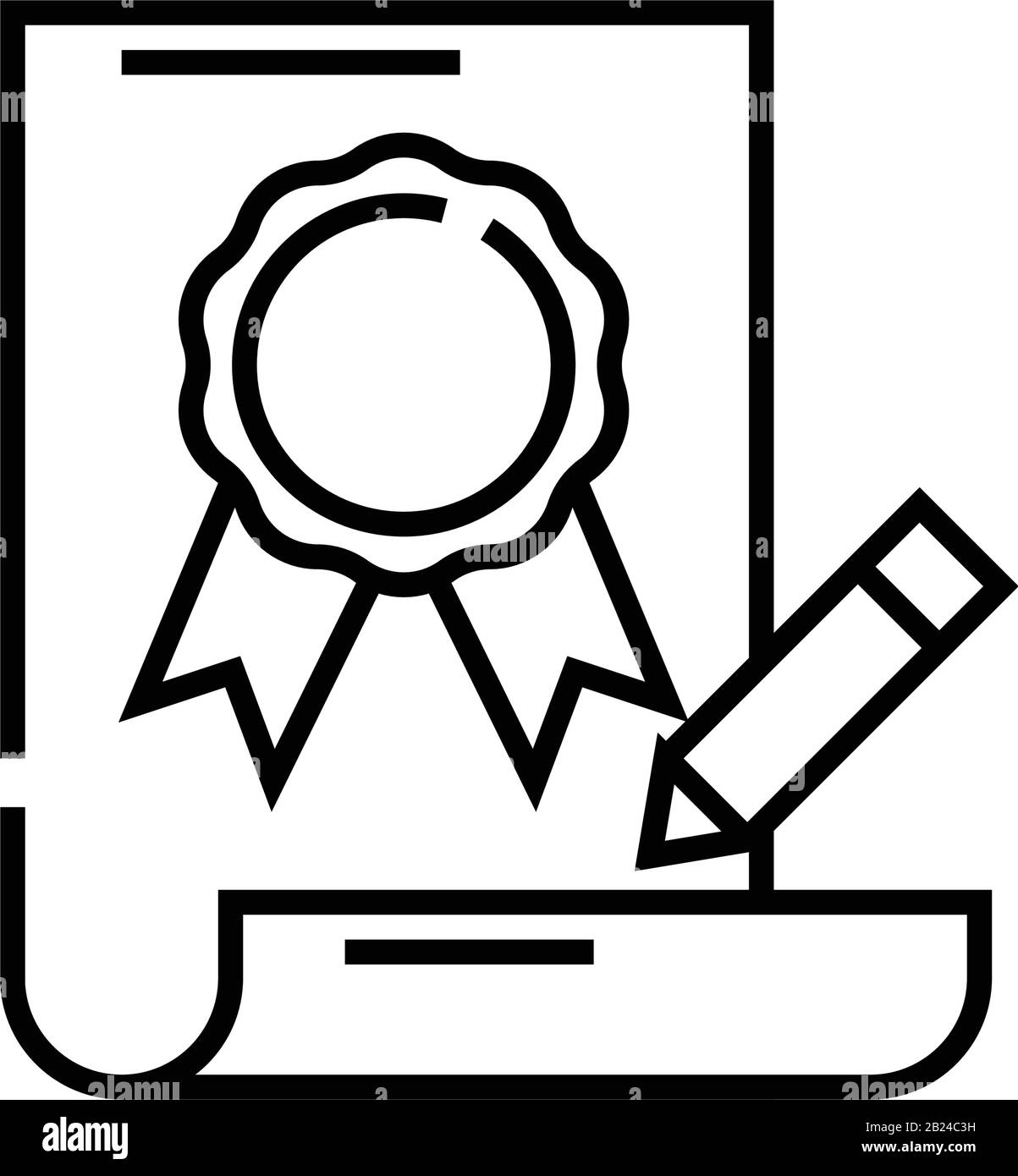 Quality mark line icon, concept sign, outline vector illustration ...