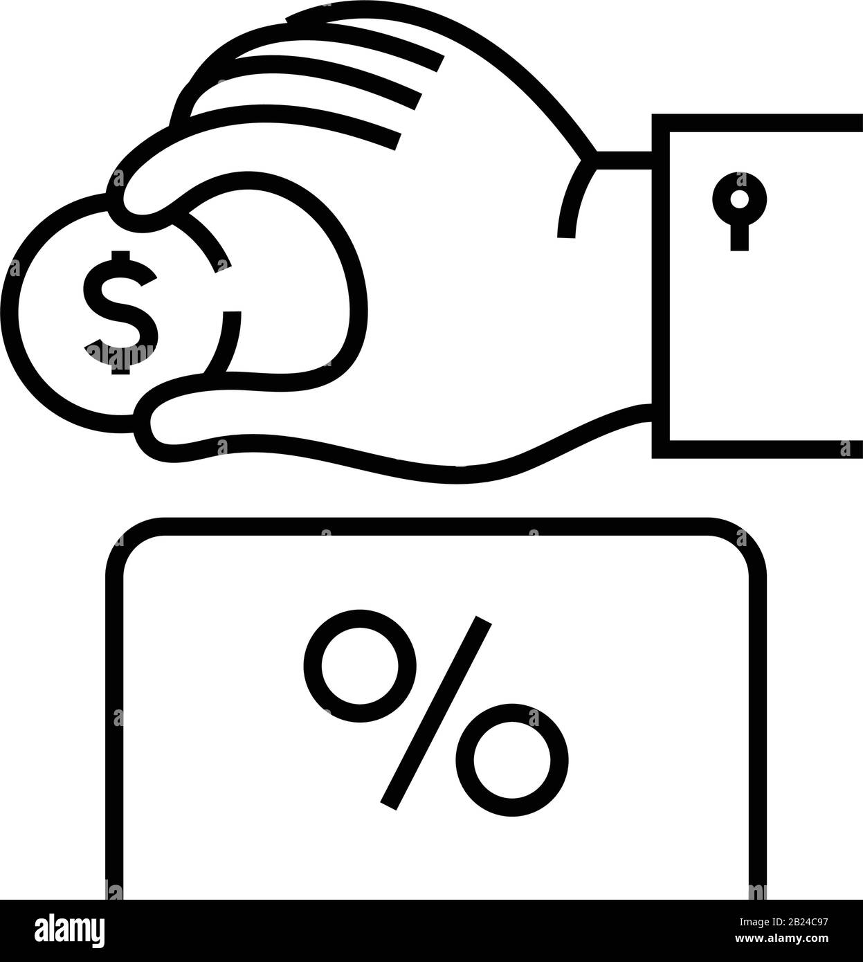 Purchase line icon, concept sign, outline vector illustration, linear ...