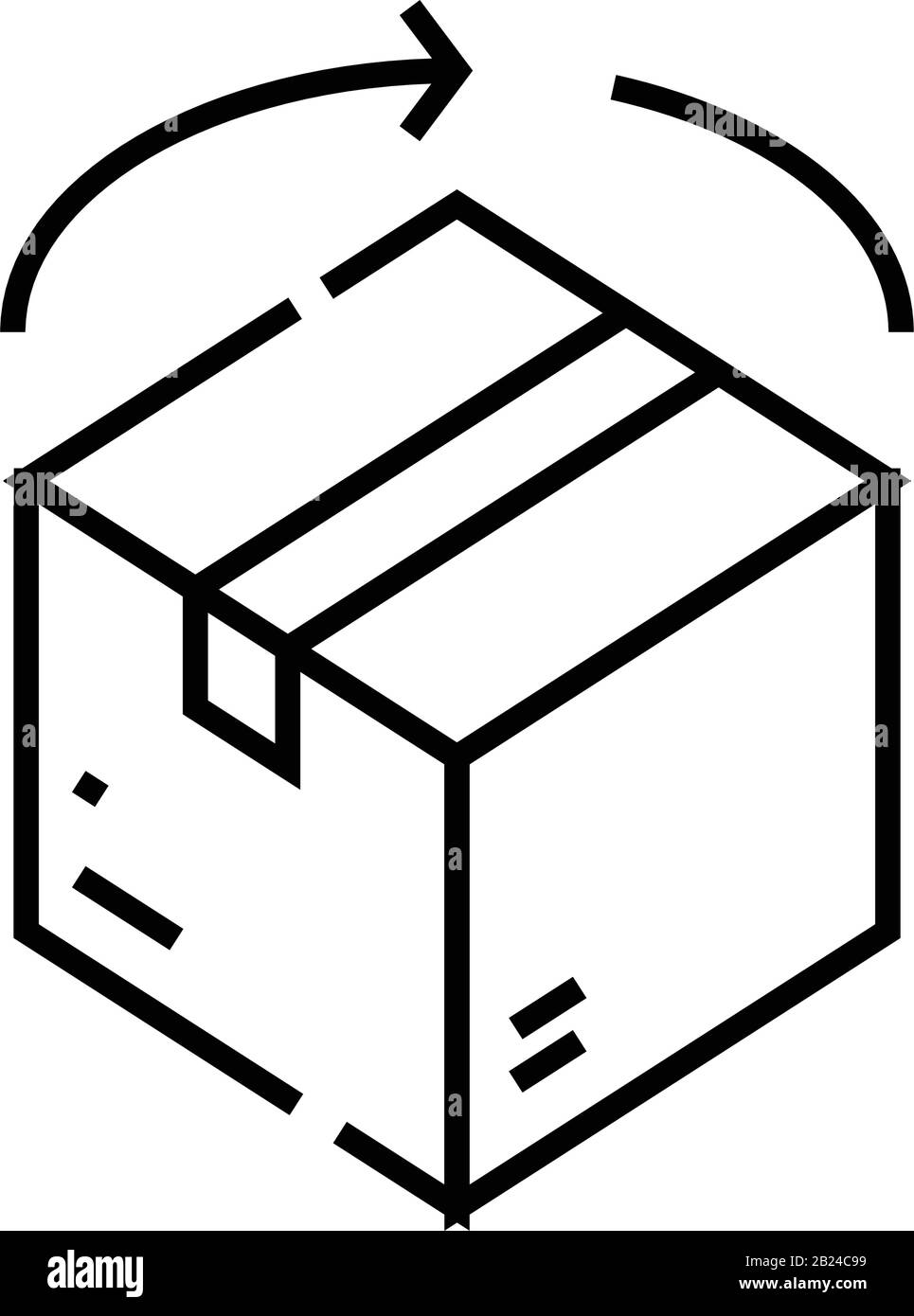 Percel box line icon, concept sign, outline vector illustration, linear ...