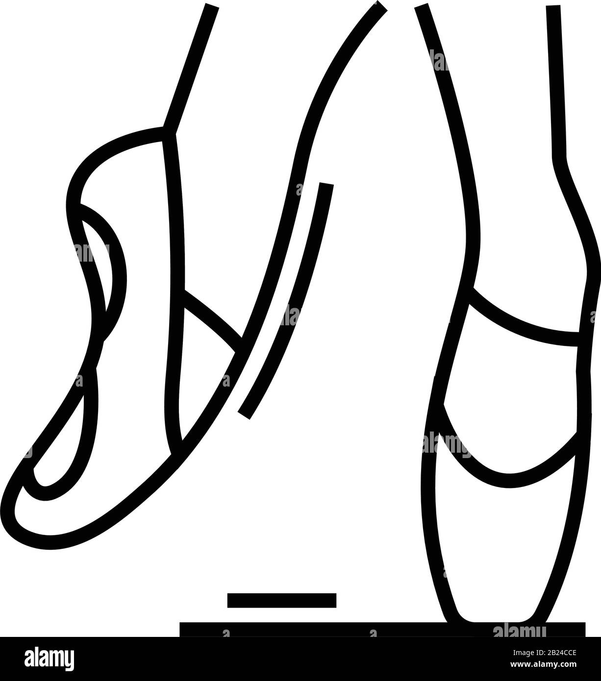 Pointe shoes line icon, concept sign, outline vector illustration ...