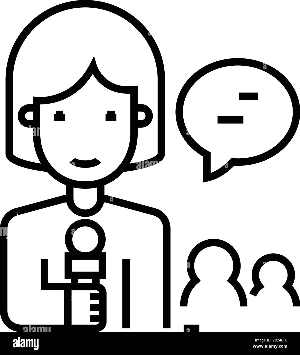 Reporter line icon, concept sign, outline vector illustration, linear ...