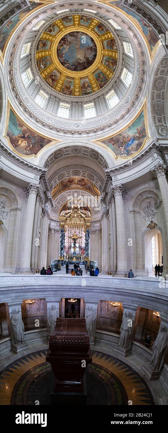 The underside of the golden dome of Les Invalides, Paris, France Stock ...