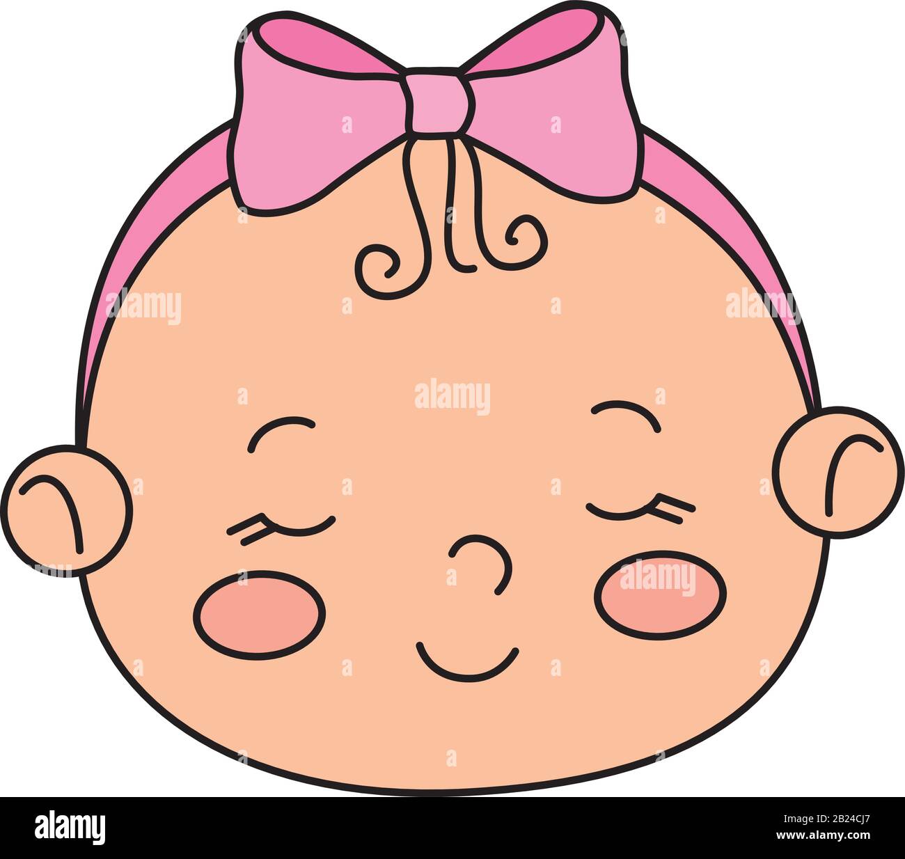 face of cute little baby girl isolated icon Stock Vector Image & Art ...