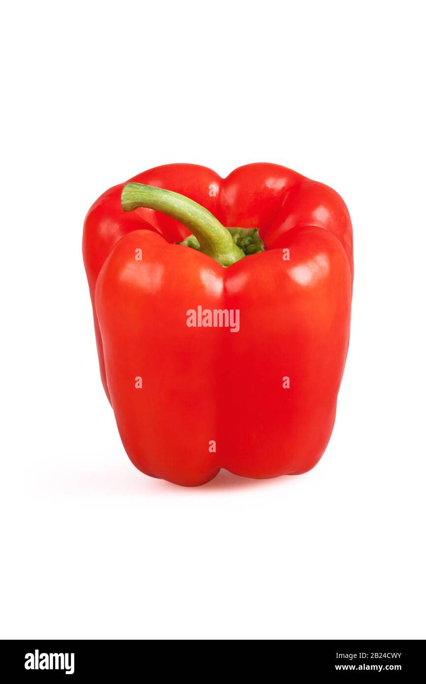 red paprika isolated on white with clipping path Stock Photo - Alamy