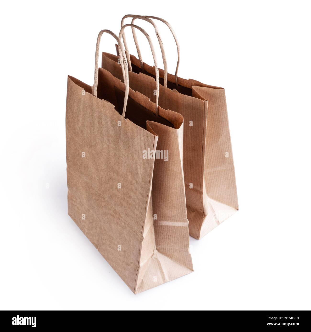two paper bags isolated on white background Stock Photo - Alamy