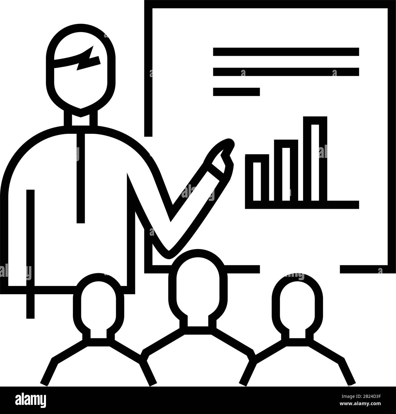 Public presentation line icon, concept sign, outline vector ...