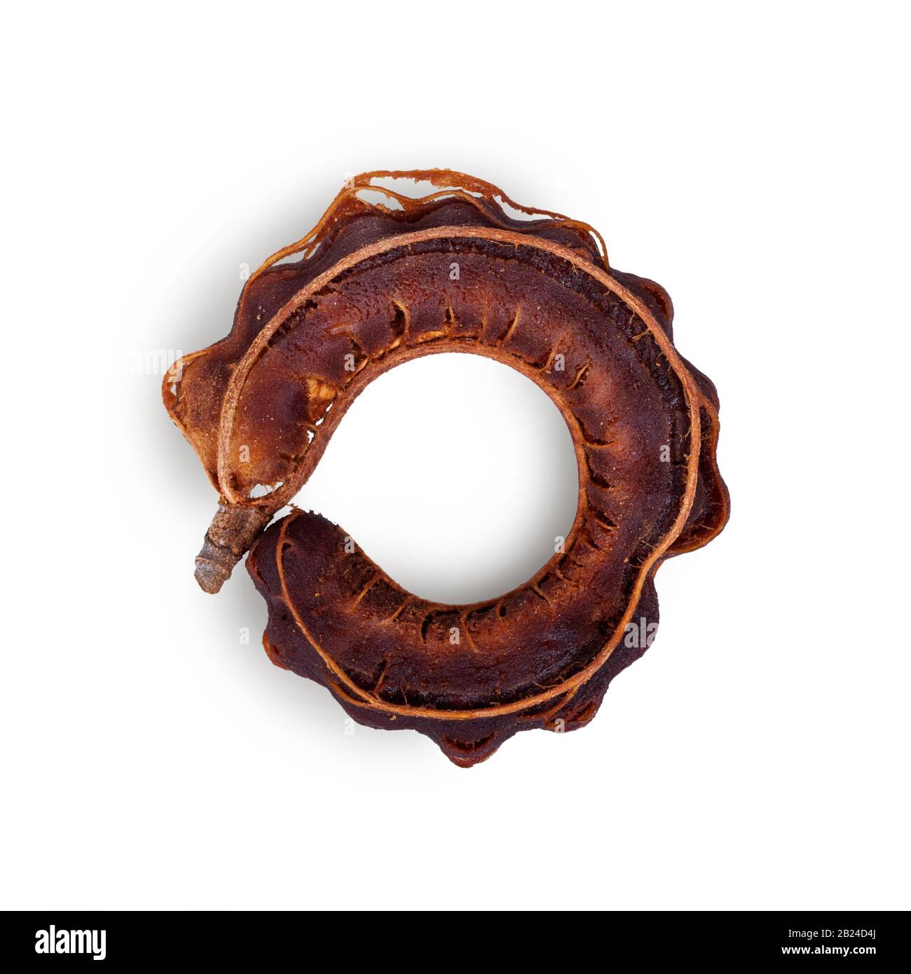 one peeled tamarind isolated on a white background Stock Photo - Alamy