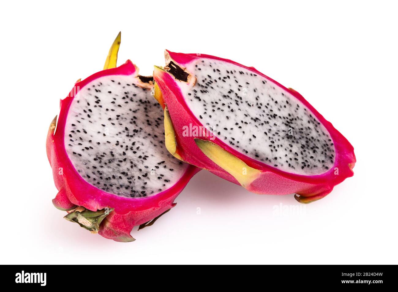 cut pitahaya fruit isolated on white background Stock Photo - Alamy