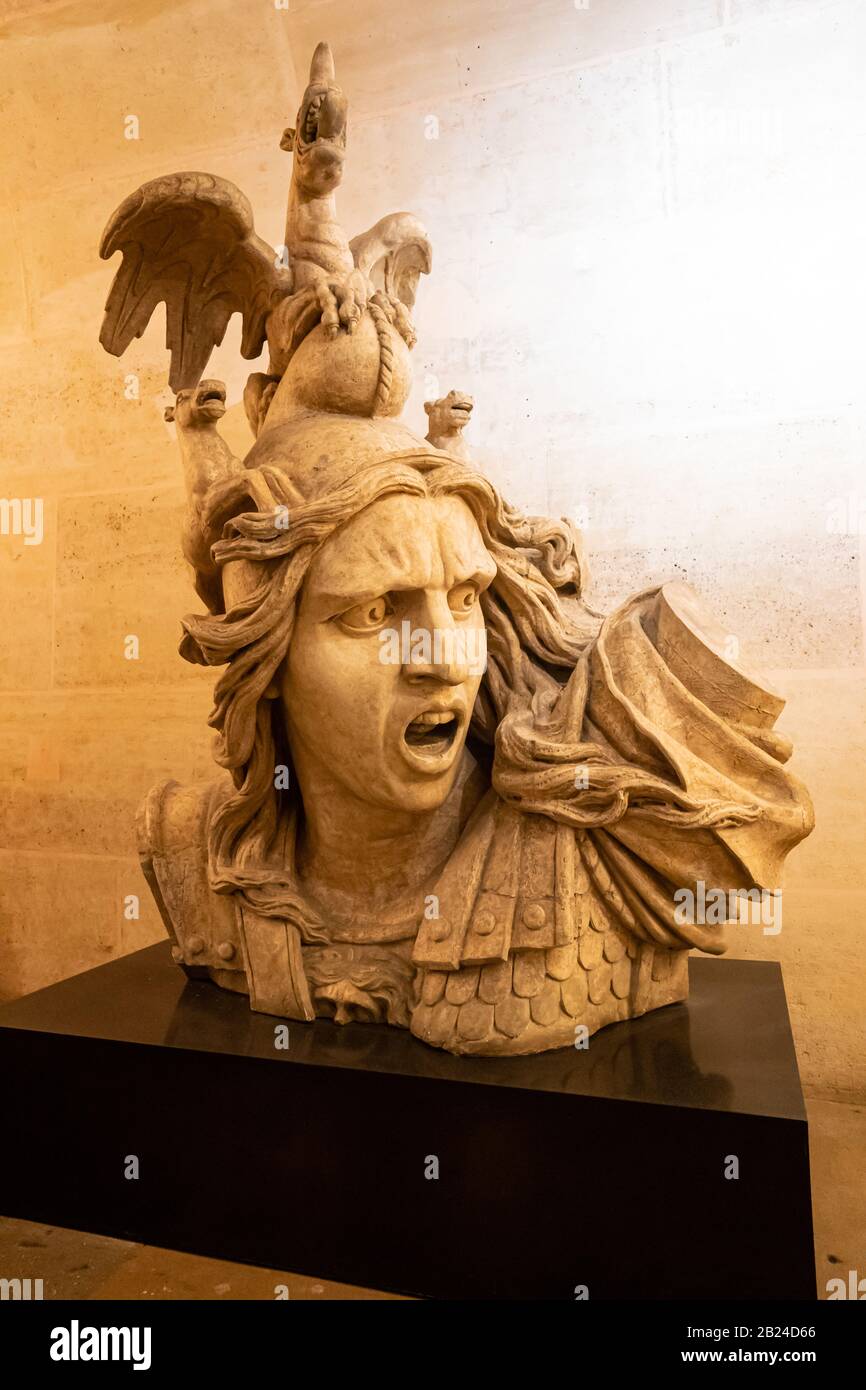 Head of a figure from Francois Rude's sculpture 'La Marseillaise ...