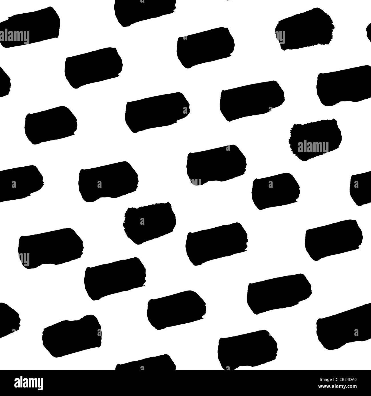 Spotted seamless pattern, hand-drawn. brush strokes black and white ...