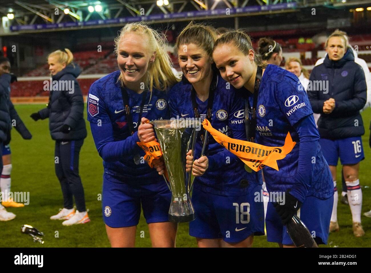 NOTTINGHAM. ENGLAND. FEB 28th: Maria Thorisdottir, Maren Mjelde and ...