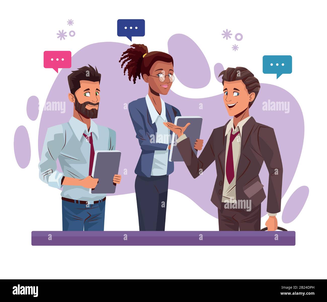 young business people talking workers characters Stock Vector Image ...