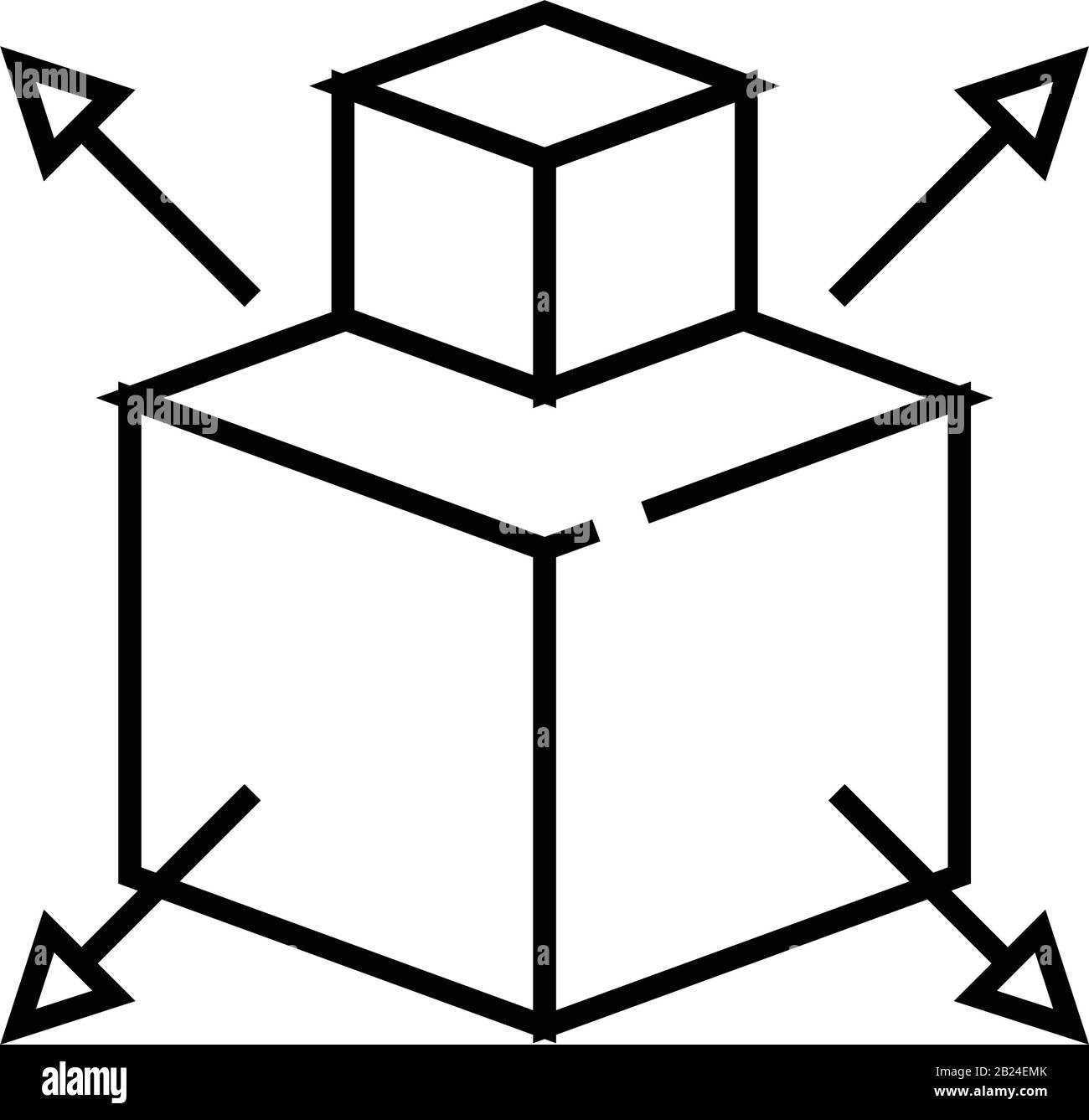 Product transfer line icon, concept sign, outline vector illustration ...